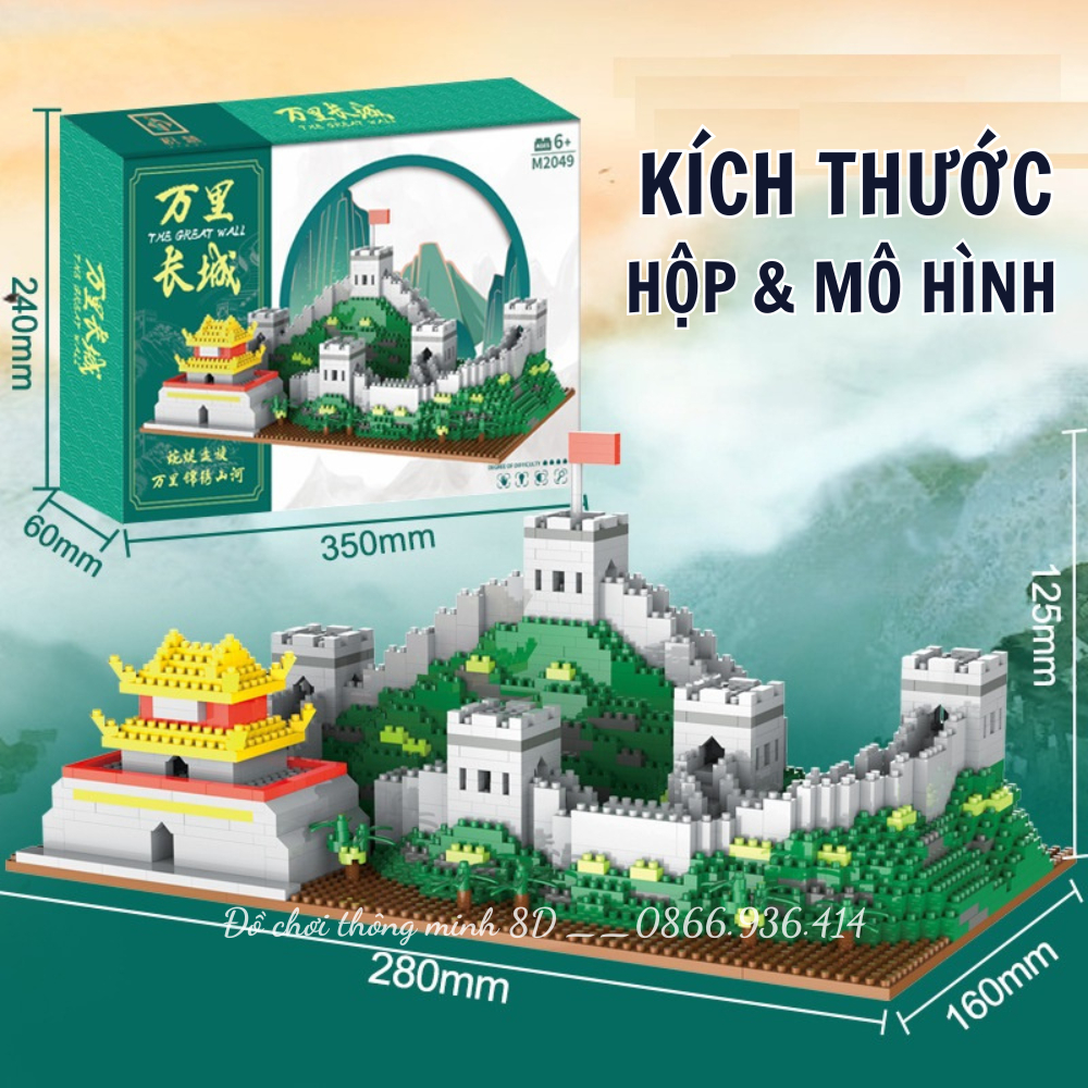 [Tặng đèn+búa] Mô hình lắp ráp Lego Vạn Lý Trường Thành, Lego lâu đài ...