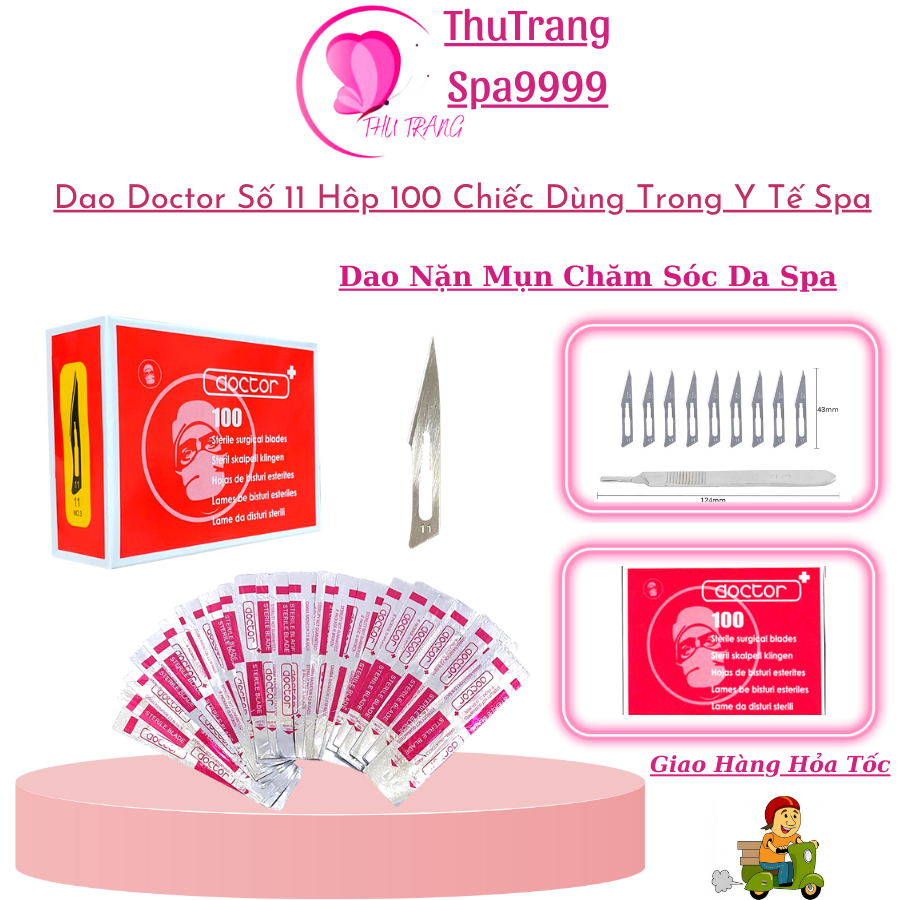 Hôp 100 Chiếc Dao Doctor Số 11 | Hộp Dao Mổ Cắt Đáy Sẹo Rỗ Nặn Mụn Dùng ...