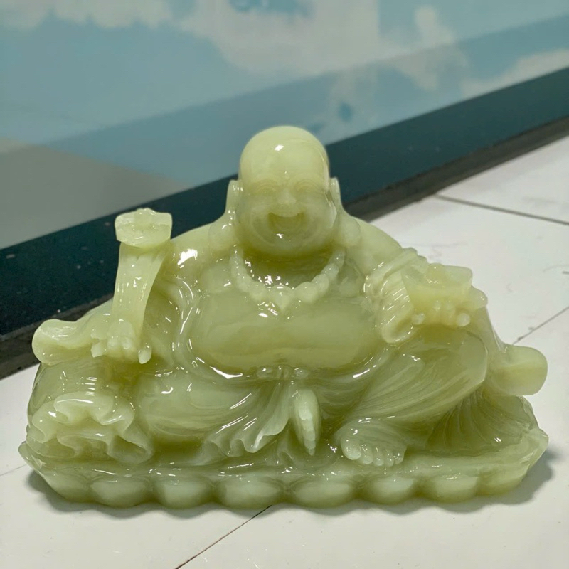 Tượng Phật Di Lặc Ngọc Pakistan dài 30cm cao 20cm đá nguyên khối ...