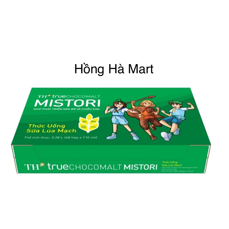Thùng 48 hộp x 110ml thức uống Sữa lúa mạch TH True Chocomalt Mistori ...