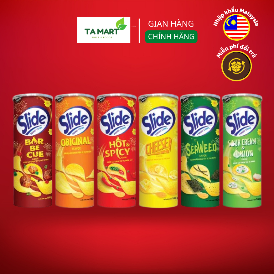 Snack Khoai tây chiên SLIDE đủ vị - Slide Potato Crisps | Shopee Việt Nam