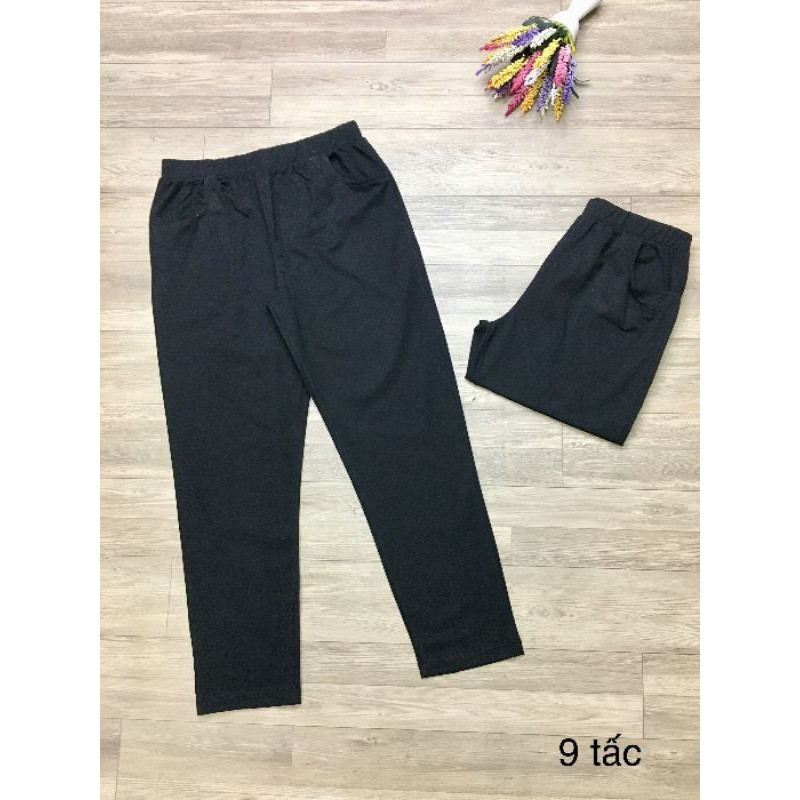 TPQ11(L..8XL) Quần Thun 9 Tấc Màu Đen Trơn Thông thường Bigsize Tuyenphan | Shopee Việt Nam