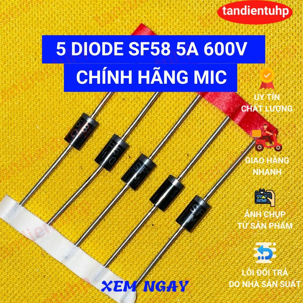 5 Diode SF58 5A 600V DO-201AD chính hãng MIC | Shopee Việt Nam