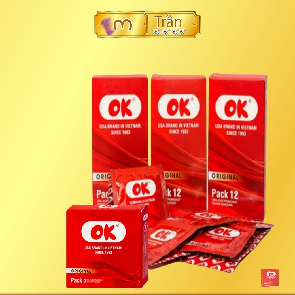 Bao cao su OK Original không mùi, kích thước 49mm ± 2mm hộp 12 cái ...