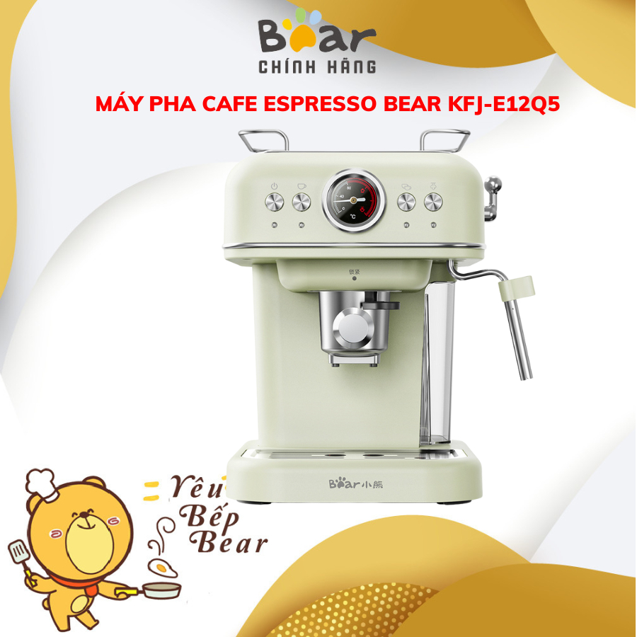 Máy pha cà phê espresso gia đình mini Bear KFJ-E12Q5, 20Bar, 950W, Cafe viên nén tự động, BH 18 ...