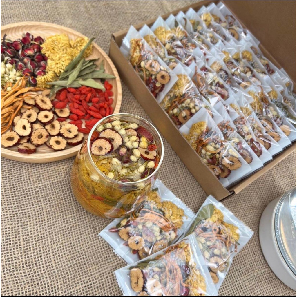 Trà Đông Trùng Hạ Thảo 7 Vị Thảo Mộc (Hộp 30 gói) Thanh lọc cơ thể, đẹp da, giữ dáng, ngủ ngon ...