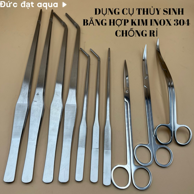 Nhíp trồng cây thủy sinh- kéo cong - kéo thẳng -inox 304 cao cấp kẹp gắp thức ăn cho thú cưng ...