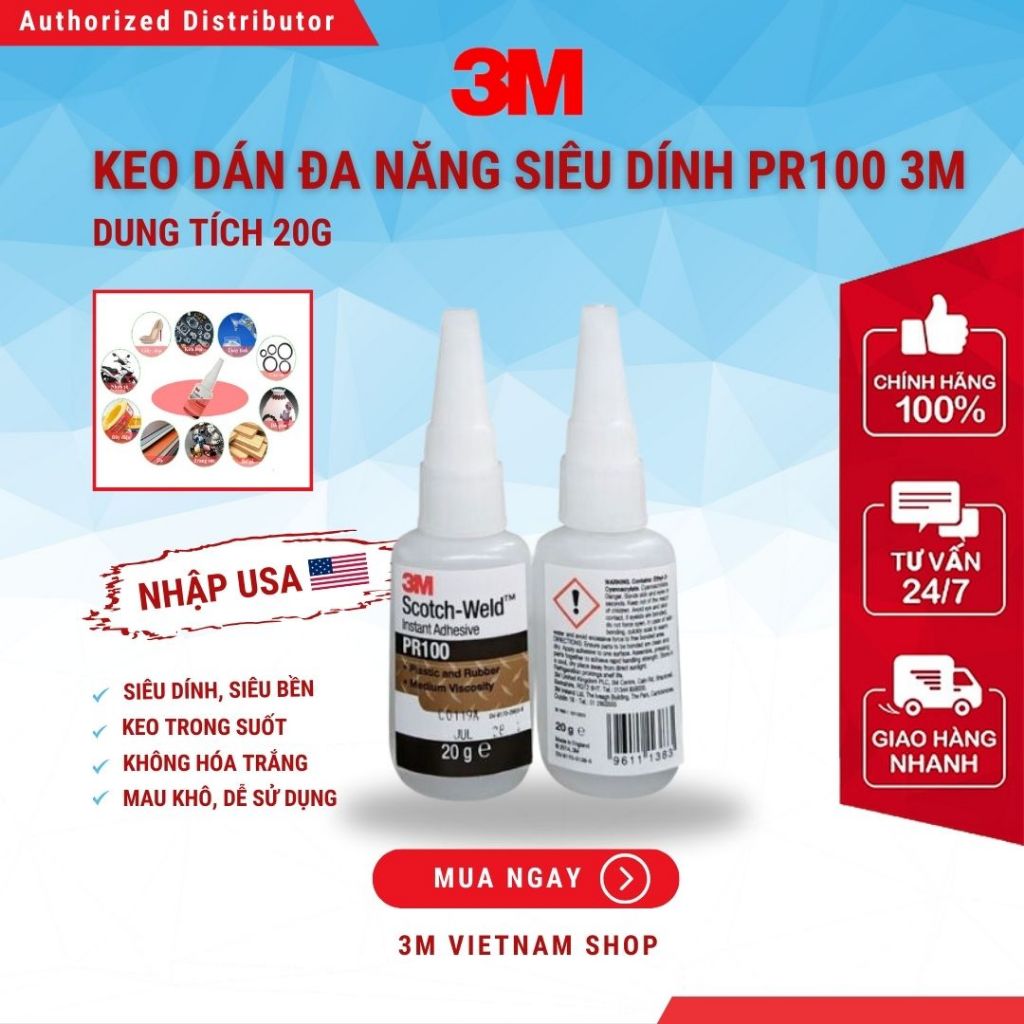 Keo dán đa năng siêu dính Scotch-Weld 20g 3M PR100 | Shopee Việt Nam