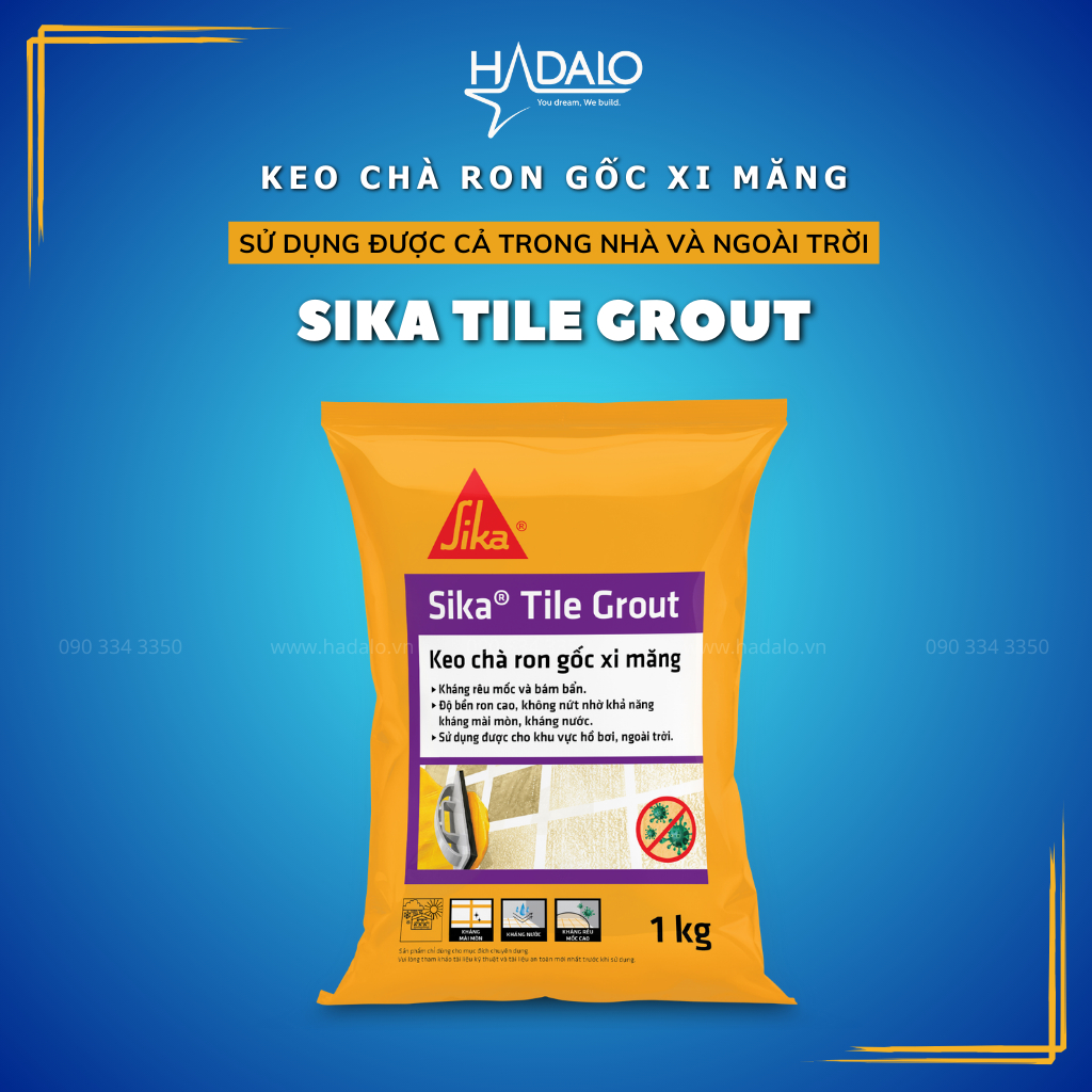 Keo chà ron Sika Tile Grout – Dùng trám khe gạch trong nhà/ngoài trời, chống thấm tốt - 1kg ...