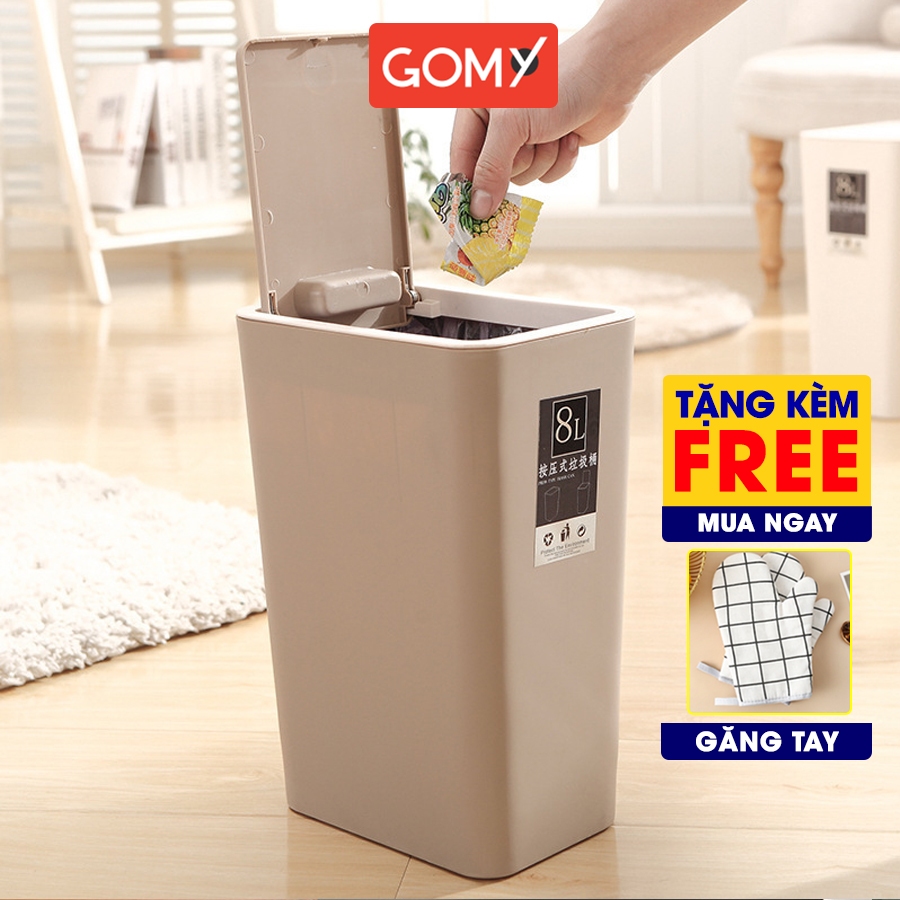 Thùng rác nút bấm thông minh 12L - Thùng đựng rác nhựa PP Loại 1 - GOMY ...
