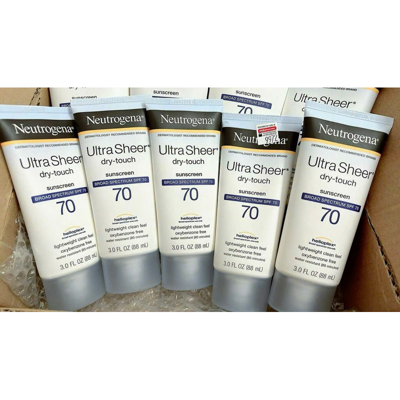 Kem chống nắng Neutrogena Ultra Sheer Dry Touch Sunscreen SPF70 88ml và ...