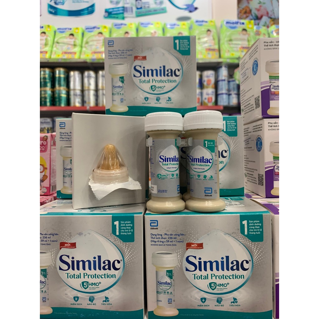 Combo Sữa similac total protection 59ml (Hộp 4 ống + tặng kèm 1 núm vú ...