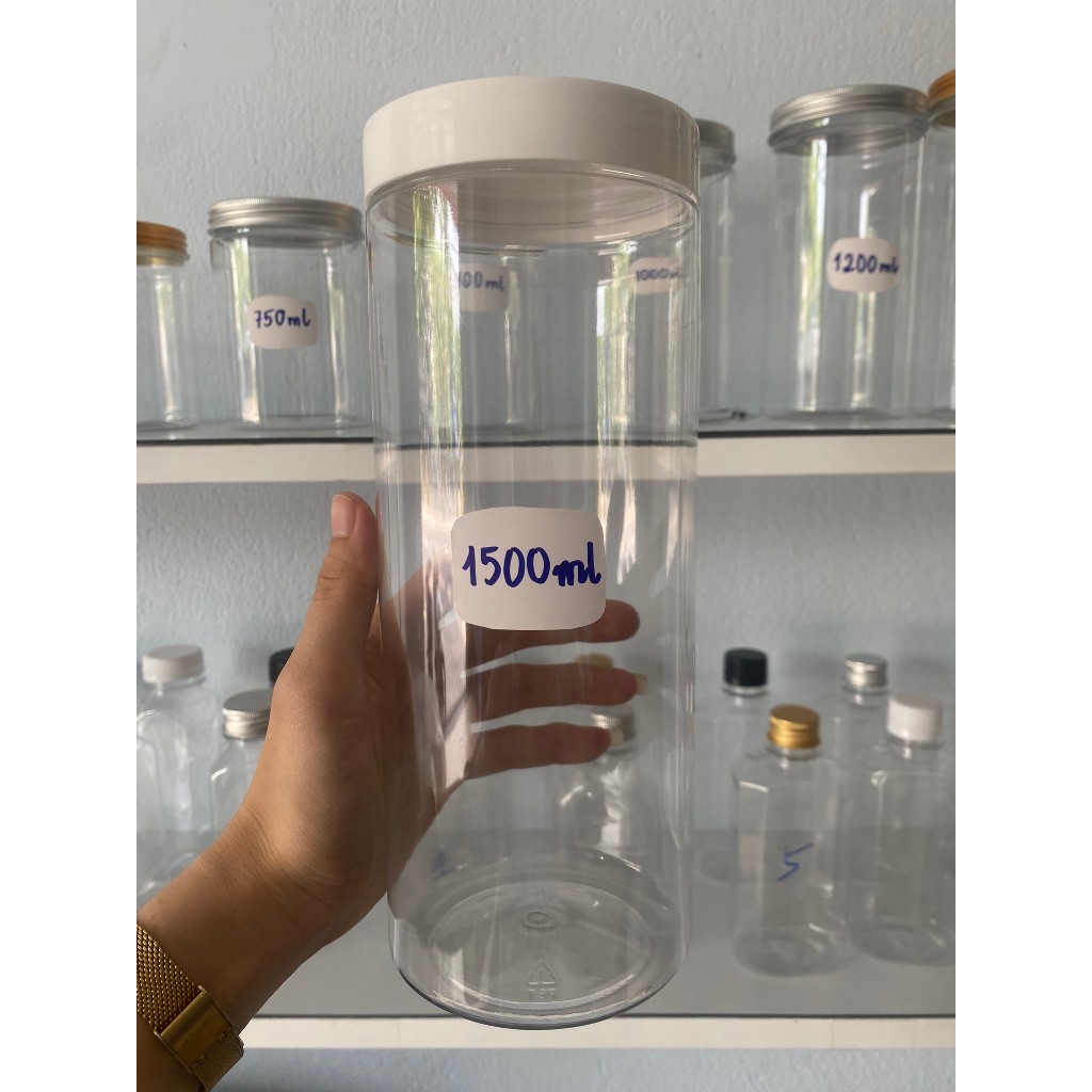 Hủ nhựa pet 1500ml hàng dày đáy cao kèm nắp vặn nhôm/nhựa | Shopee Việt Nam