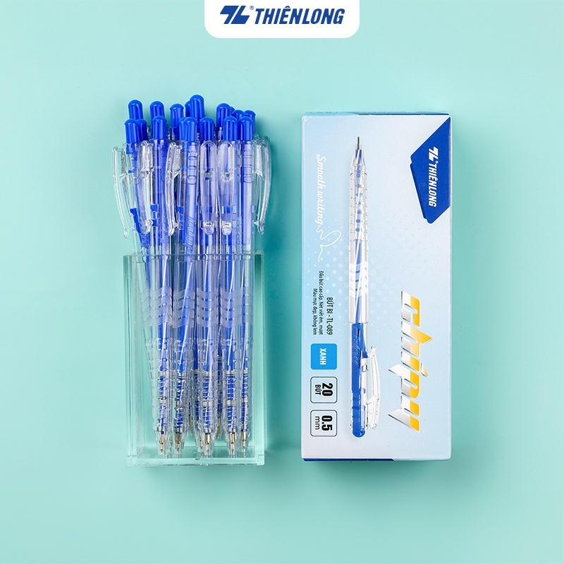 Combo 20 Bút bi Thiên Long TL-089 ngòi 0.5mm - Bút bi TL 089 mực xanh ...