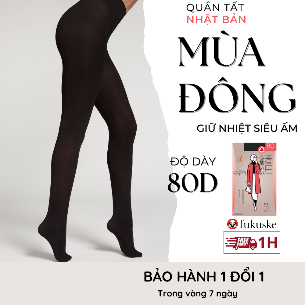 Quần tất nữ Nhật Bản Fukuske độ dày 80D giữ nhiệt độ bó 12pHa bó form ...