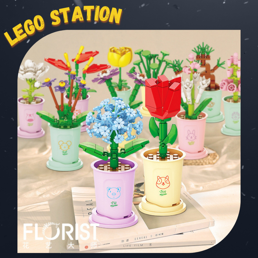 Đồ Chơi Lắp Ráp Lego Hoa May Mắn, Mô Hình Lắp Ráp Lego Chậu Hoa Mini Để ...