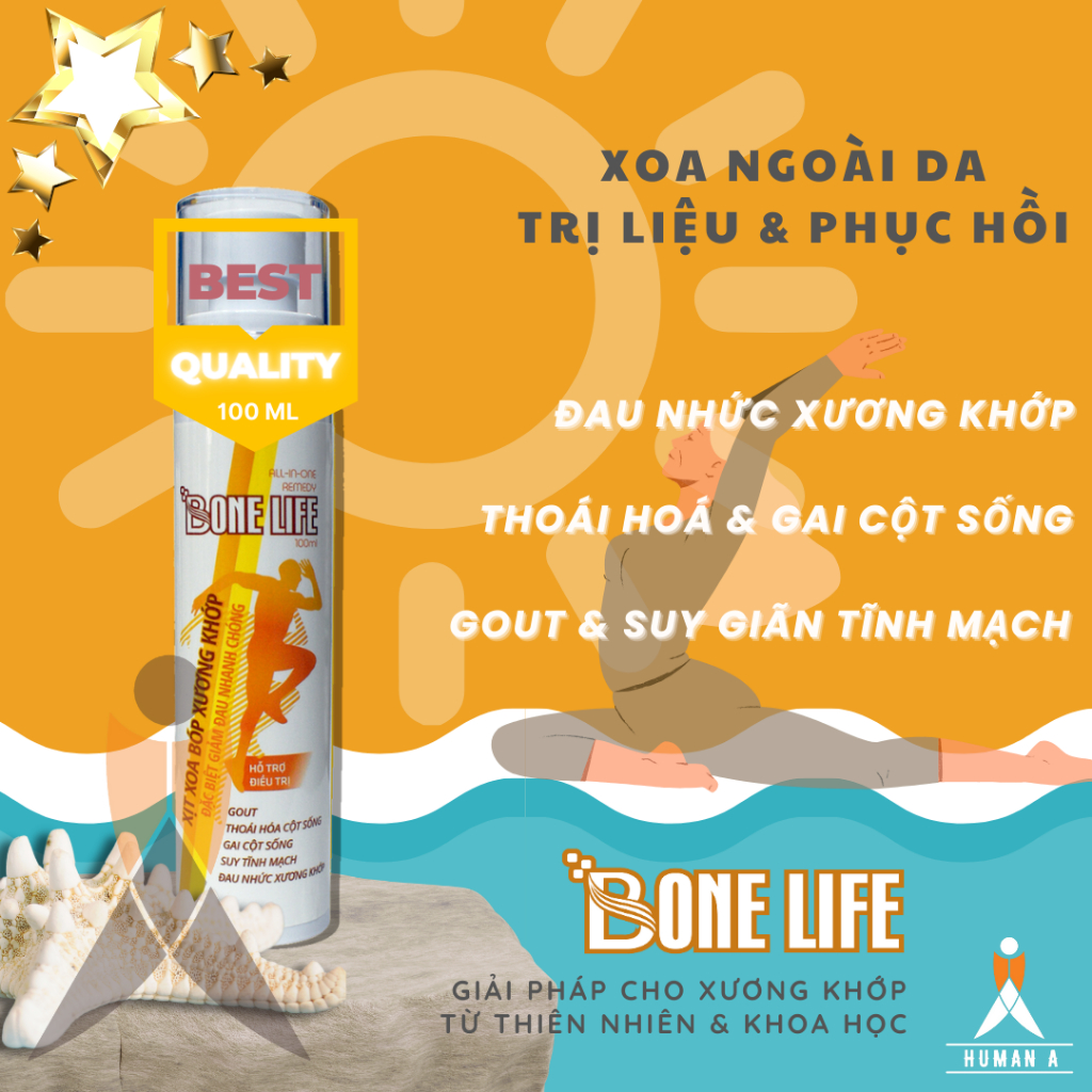 Xương Khớp BONE LIFE (1 chai)- Thoái hoá & Gai cột sống - Suy giãn tĩnh ...