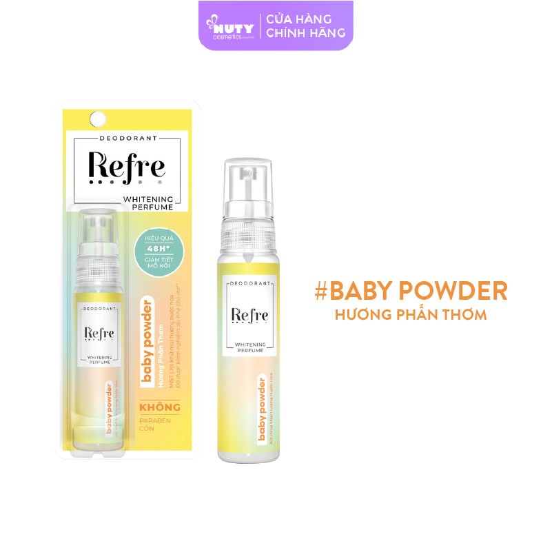 Xịt Khử Mùi Refre Hương Nước Hoa Deodorant Whitening Perfume Mist (30ml ...