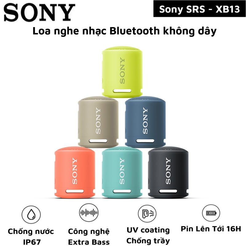 Loa Bluetooth Sony SRS-XB13 Âm Bass Mạnh Mẽ Chống Nước IP67 Chơi Nhạc 16H | Shopee Việt Nam