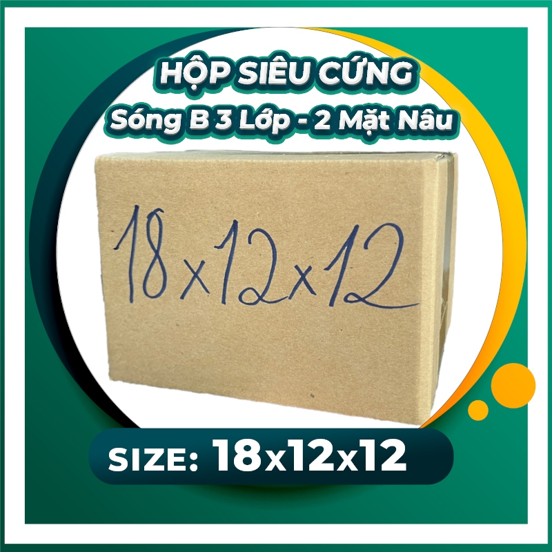 Combo 100 hộp 18x12x12 Siêu cứng 3 lớp sóng B | Shopee Việt Nam