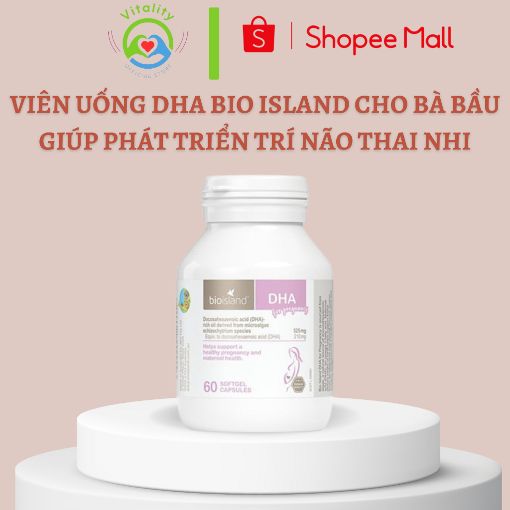 Viên uống DHA bio island cho bà bầu giúp phát triển trí não thai nhi 60 viên | Shopee Việt Nam
