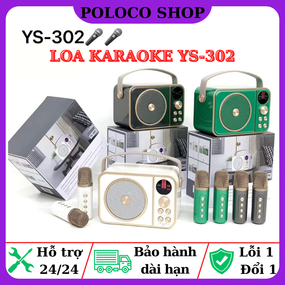 Loa Karaoke Kèm 2 Mic YS-302 - Kết Nối Bluetooth 5.0 - Nhiều Màu Sắc - Bảo Hành 12 Tháng ...