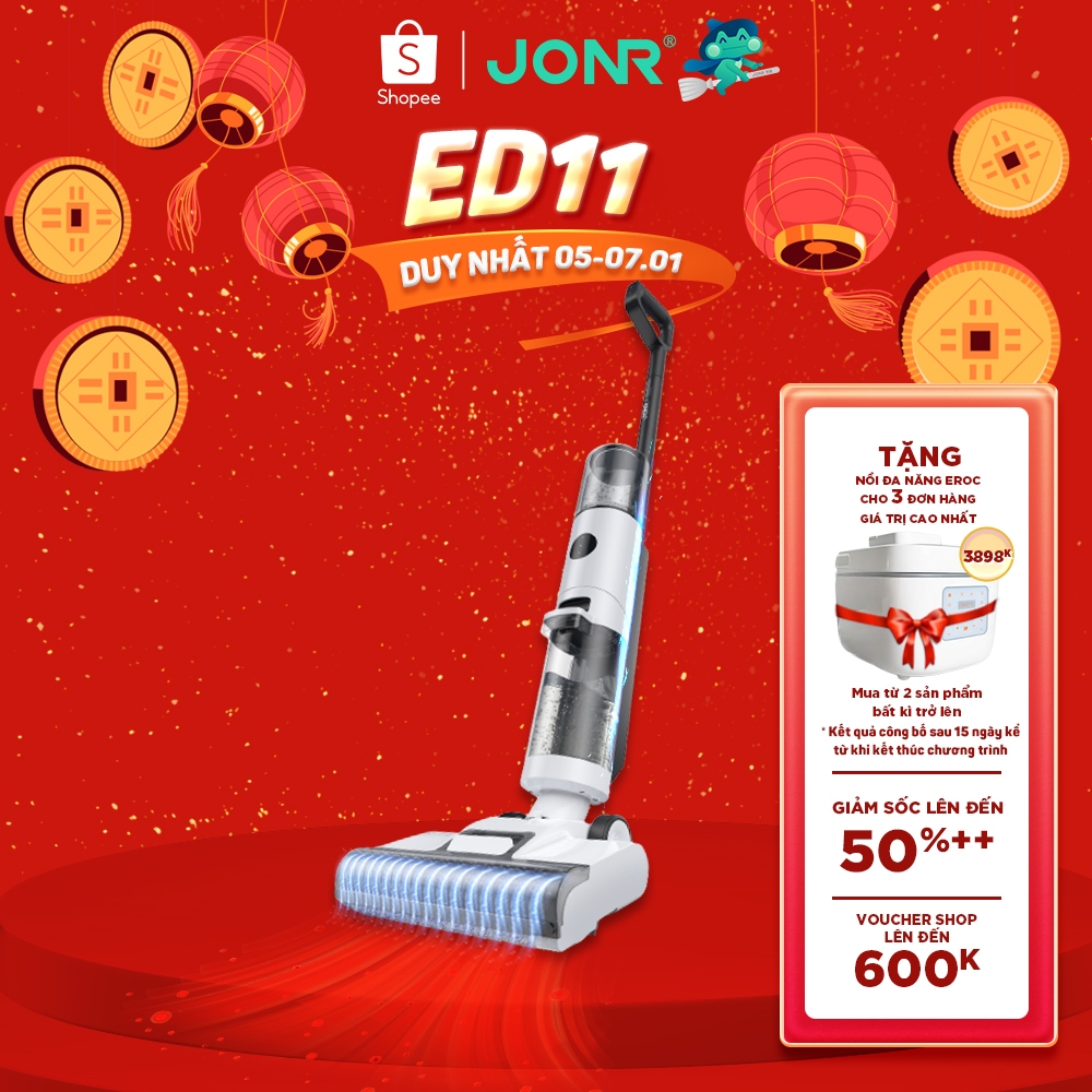 Máy lau sàn hút bụi ướt khô cầm tay dây thông minh JONR ED11 - Tự vệ sinh - Tự làm sạch xiaomi ...