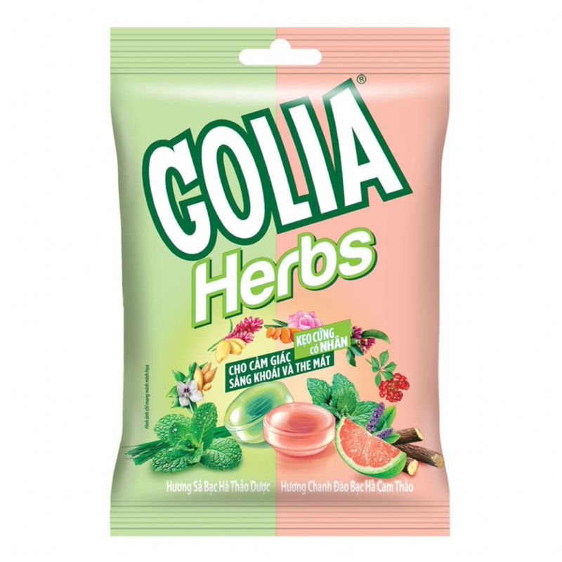 KẸO GOLIA HERBS GÓI 95,7G HƯƠNG SẢ BẠC HÀ THẢO DƯỢC - CHANH ĐÀO BẠC HÀ ...
