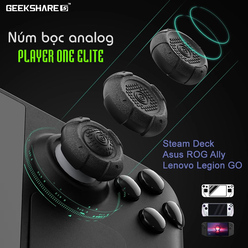 [GeekShare] Núm bọc analog Player One ELITE công thái học cao cấp cho Steam Deck, ROG Ally ...