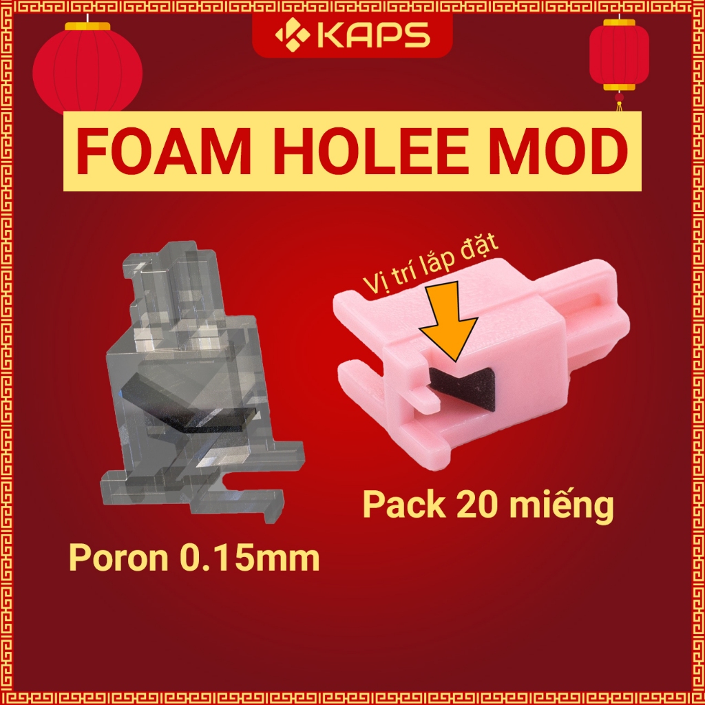 Foam holee mod - Foam Poron 0.15mm - Pack 20 miếng, Hỗ trợ mod stab ...