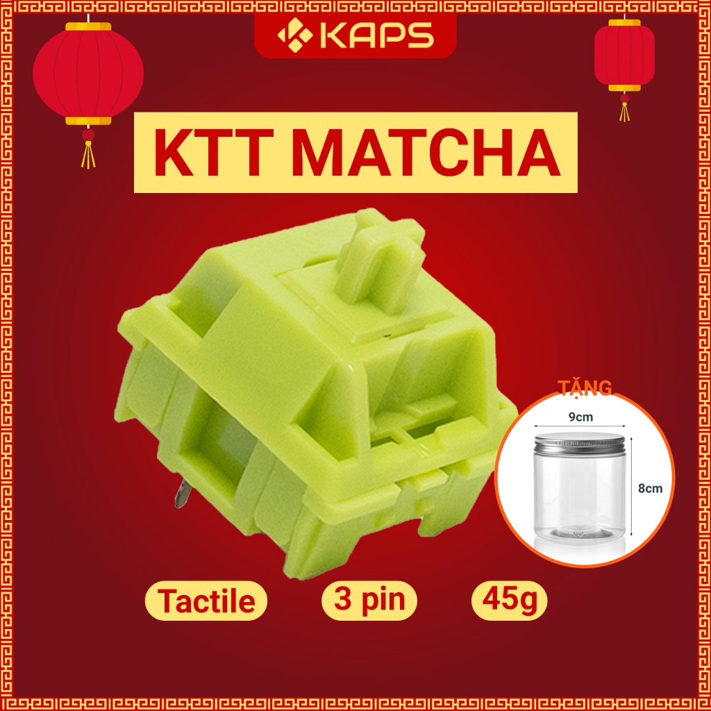 [COMBO 5 SWITCH] Switch KTT Matcha, switch tactile, 3 pin, lực nhấn 45g, dùng cho bàn phím cơ ...