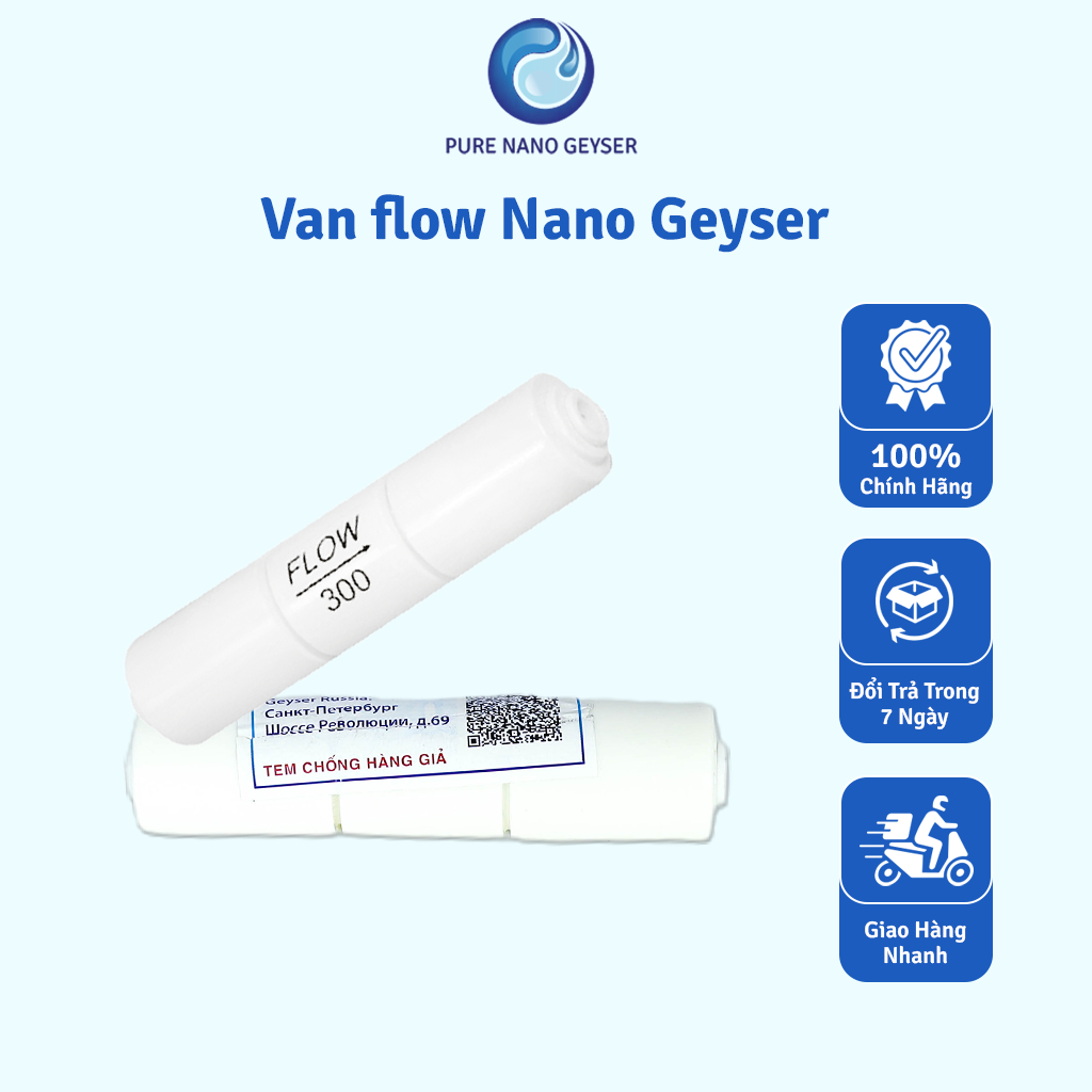 Van nước thải máy lọc nước Nano Geyser, Van Flow 300cc nối nhanh ...