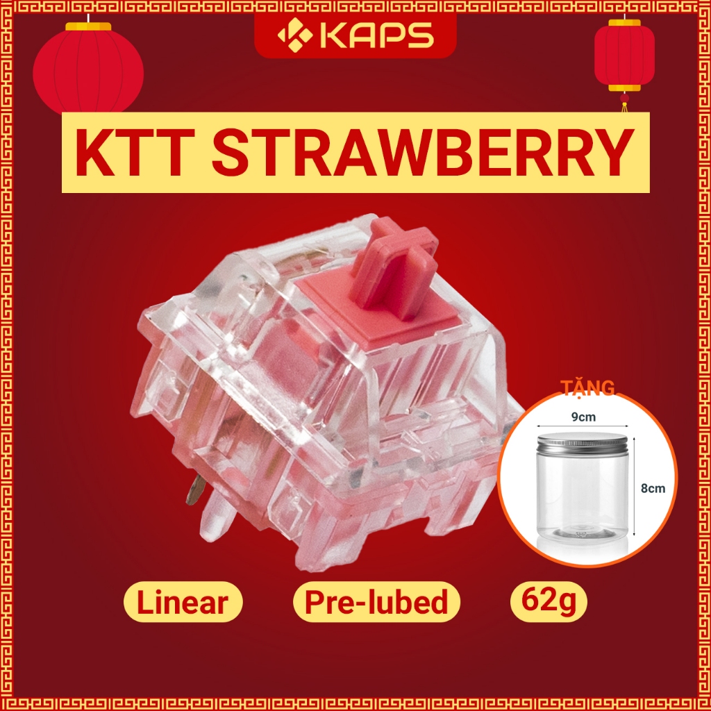Switch KTT Dâu | KTT Strawberry | 5 Pin | Linear Switch | Switch KTT | Dùng cho bàn phím cơ ...