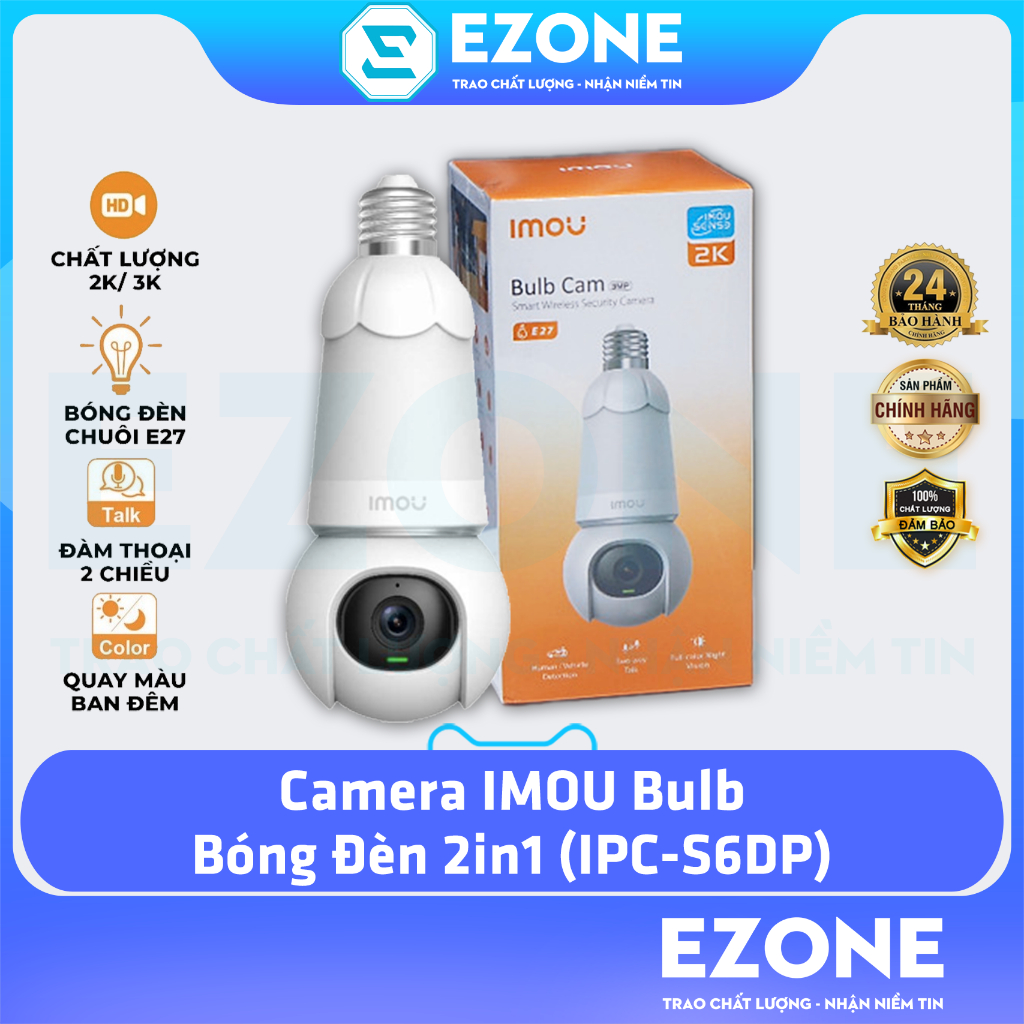 Camera WIFI Bóng Đèn IMOU Bulb Cam (IPC-S6DP) 3MP/ 5MP - Đàm Thoại 2 ...