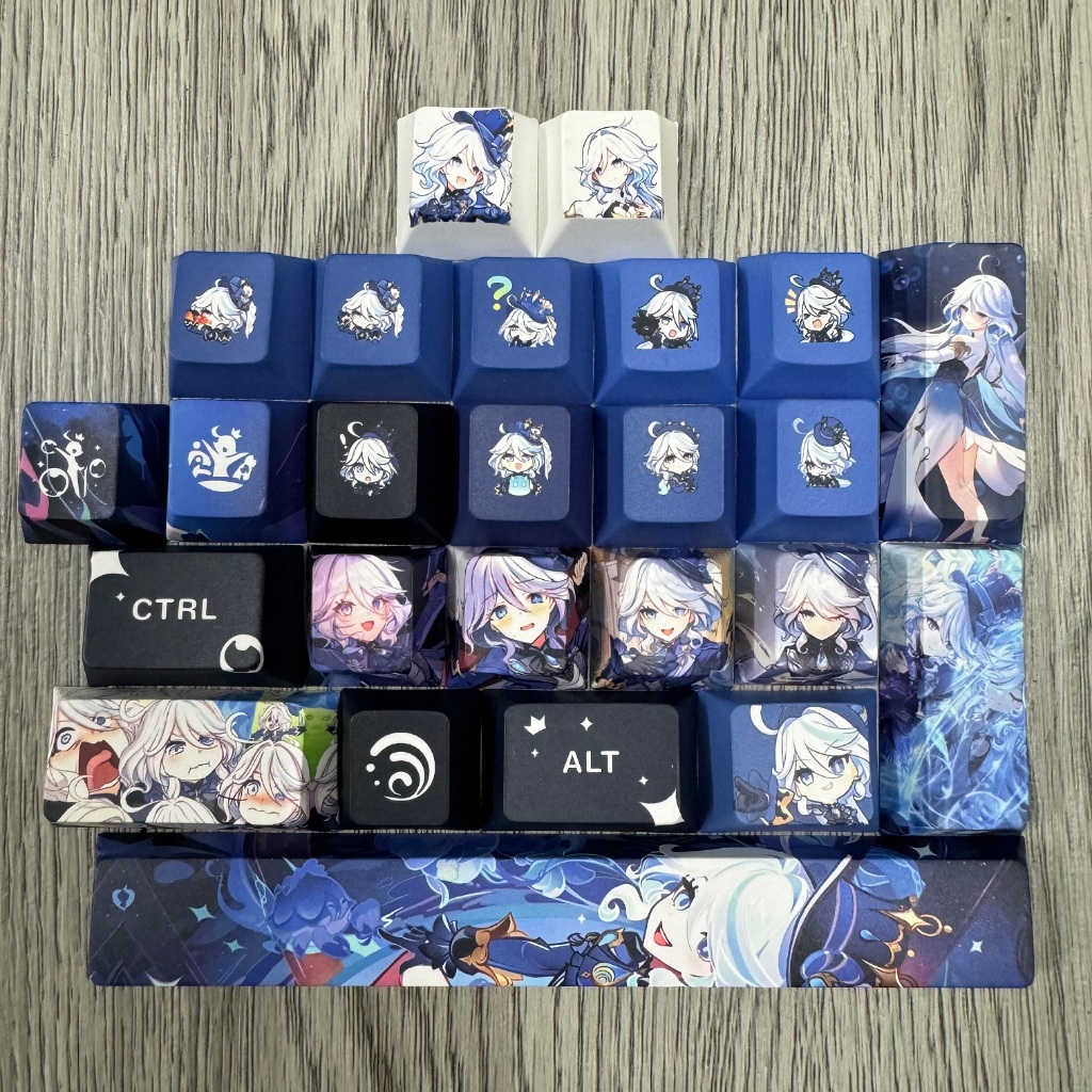 Keycap Genshin Impact Furina Focalors thick PBT xuyên led in dyesub 5 ...