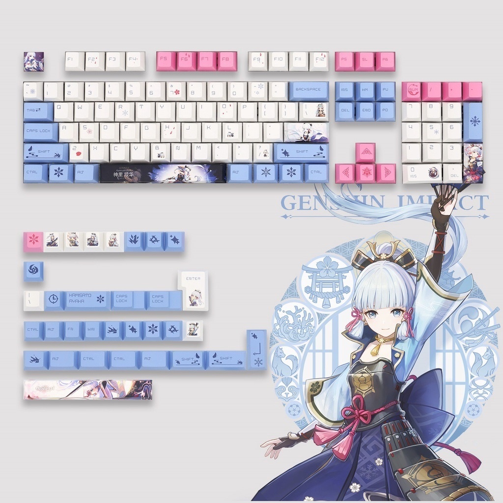 Keycap Genshin Impact Furina Focalors thick PBT xuyên led in dyesub 5 ...