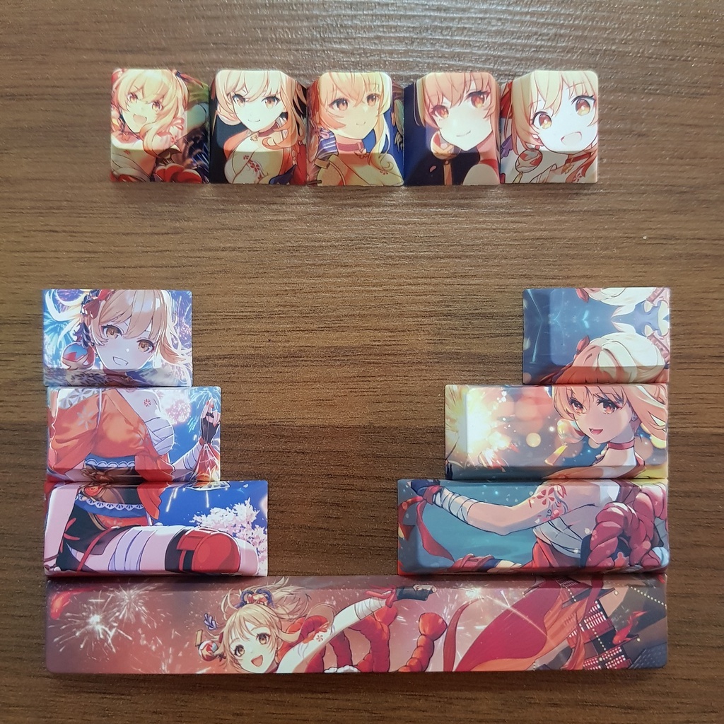 Keycap Genshin Impact Furina Focalors thick PBT xuyên led in dyesub 5 ...