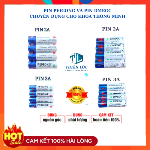 PIN PEIGONG VÀ PIN DMEGC CHÍNH HÃNG CHUYÊN DÙNG CHO KHÓA VÂN TAY,KHÓA TỪ,MÁY ĐO HUYẾT ÁP ...