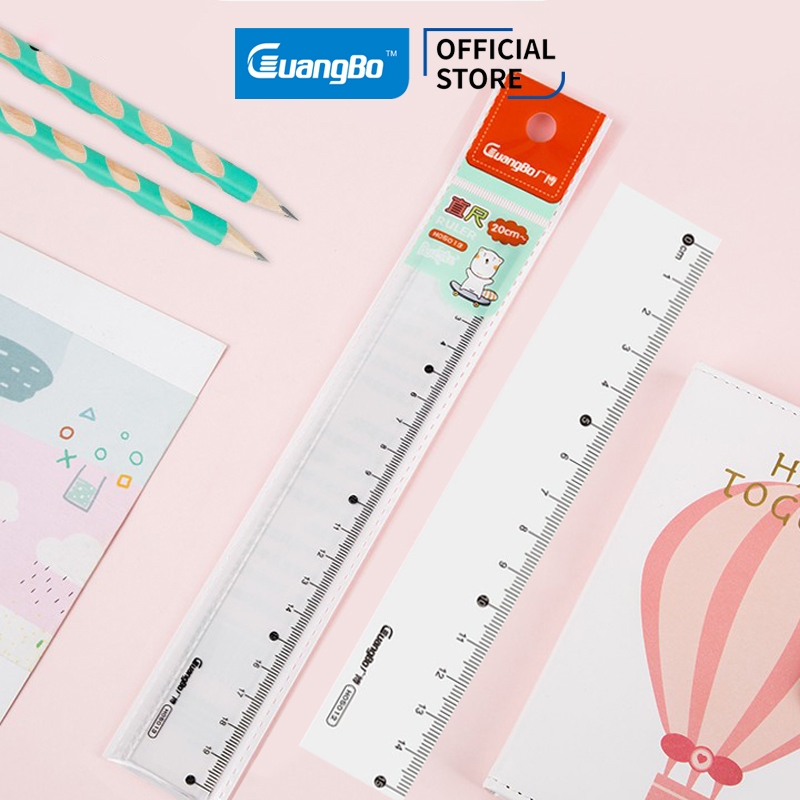 Thước kẻ 15cm/20cm trong suốt GuangBo H05012/ H05013 | Shopee Việt Nam