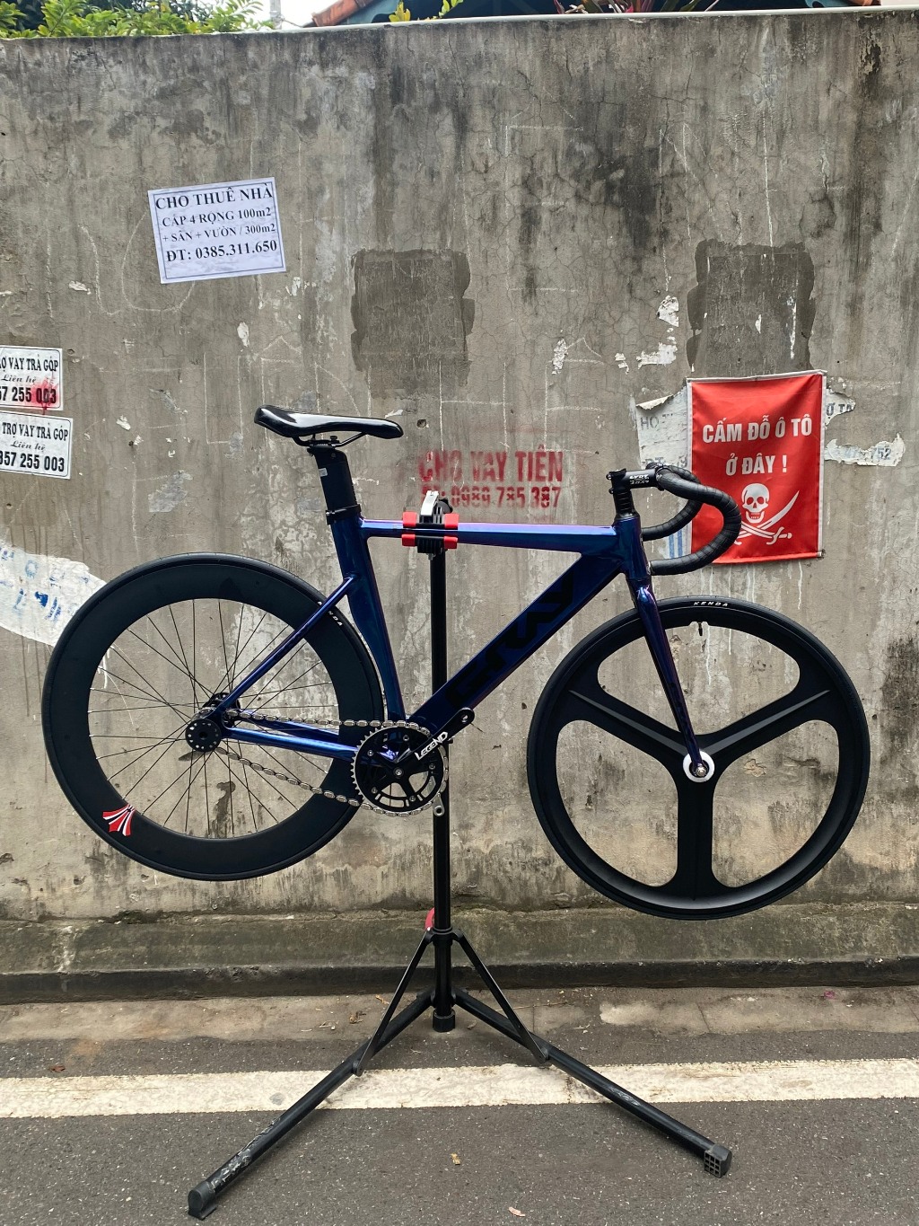 Xe đạp Gray F15 bản Xanh Đổi Màu Vành trước 3 Đao/ Vành sau 7cm ...