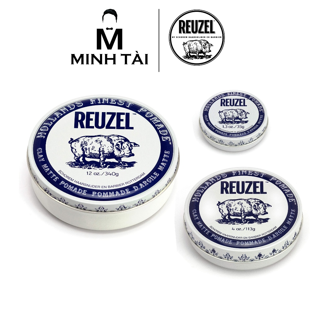 Sáp Vuốt Tóc Nam REUZEL Clay Matte Pomade 35g - 113g - 340g | Shopee ...