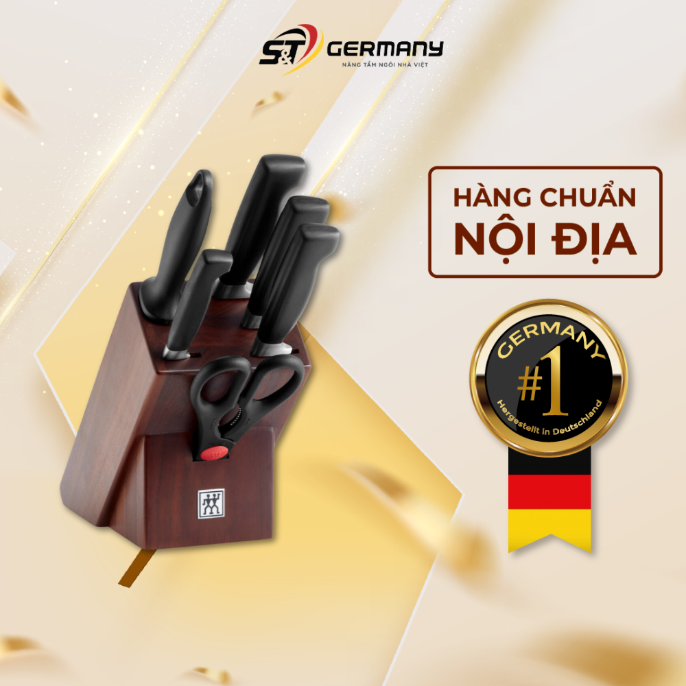 Bộ dao Zwilling Vier Sterne Nội Địa Đức 7 Món Gỗ Óc Chó Đa Năng Công ...