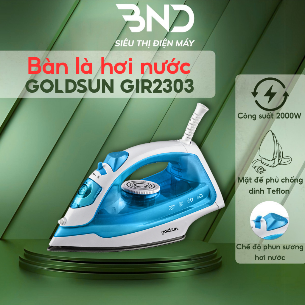 Bàn là khô Goldsun GIR2202,2201 - Bàn ủi khô phủ chống dính Teflon cao cấp bảo hành 12 tháng ...