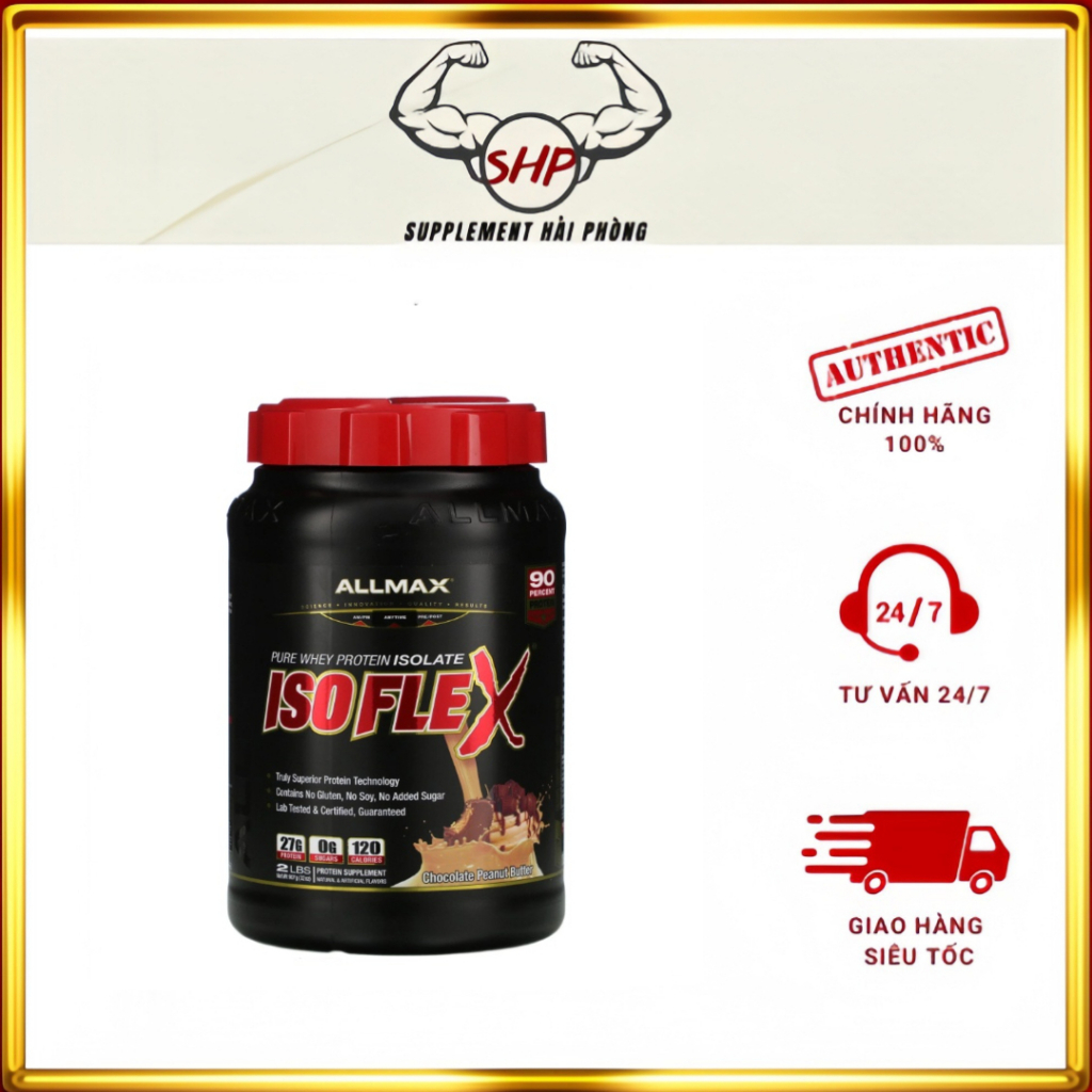 Bột protein hỗ trợ tăng cơ bắp Allmax ISO Flex (2 lbs) chính hãng nhập ...