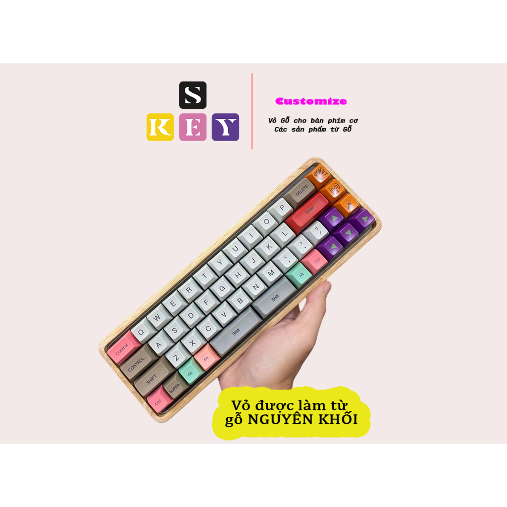 Vỏ Gỗ Bàn Phím Cơ TU40% - CASE WOOD MECHANICAL KEYBOARD TU40% (Bản ...
