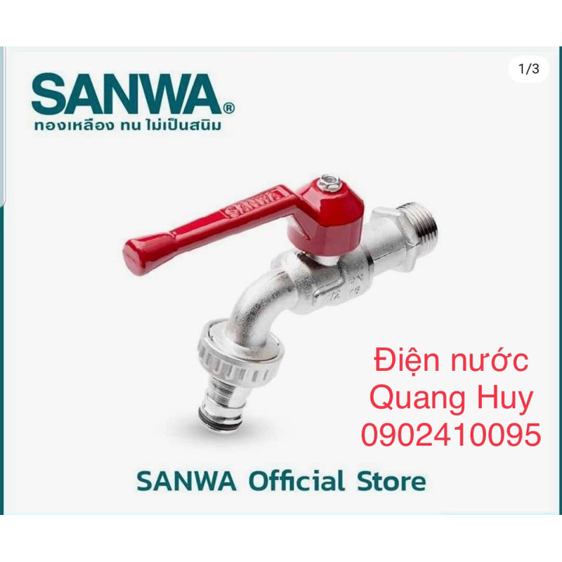 Vòi hồ Sanwa CKT15/ Vòi sân vườn Sanwa van bi bền bỉ không rỉ nước kích cỡ ren phi 21 [CHÍNH ...