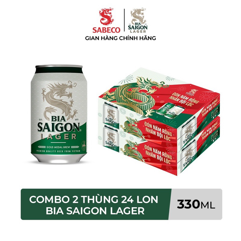 Thùng 24 Lon Bia Sài Gòn Lon 330ml(mẫu tết) | Shopee Việt Nam