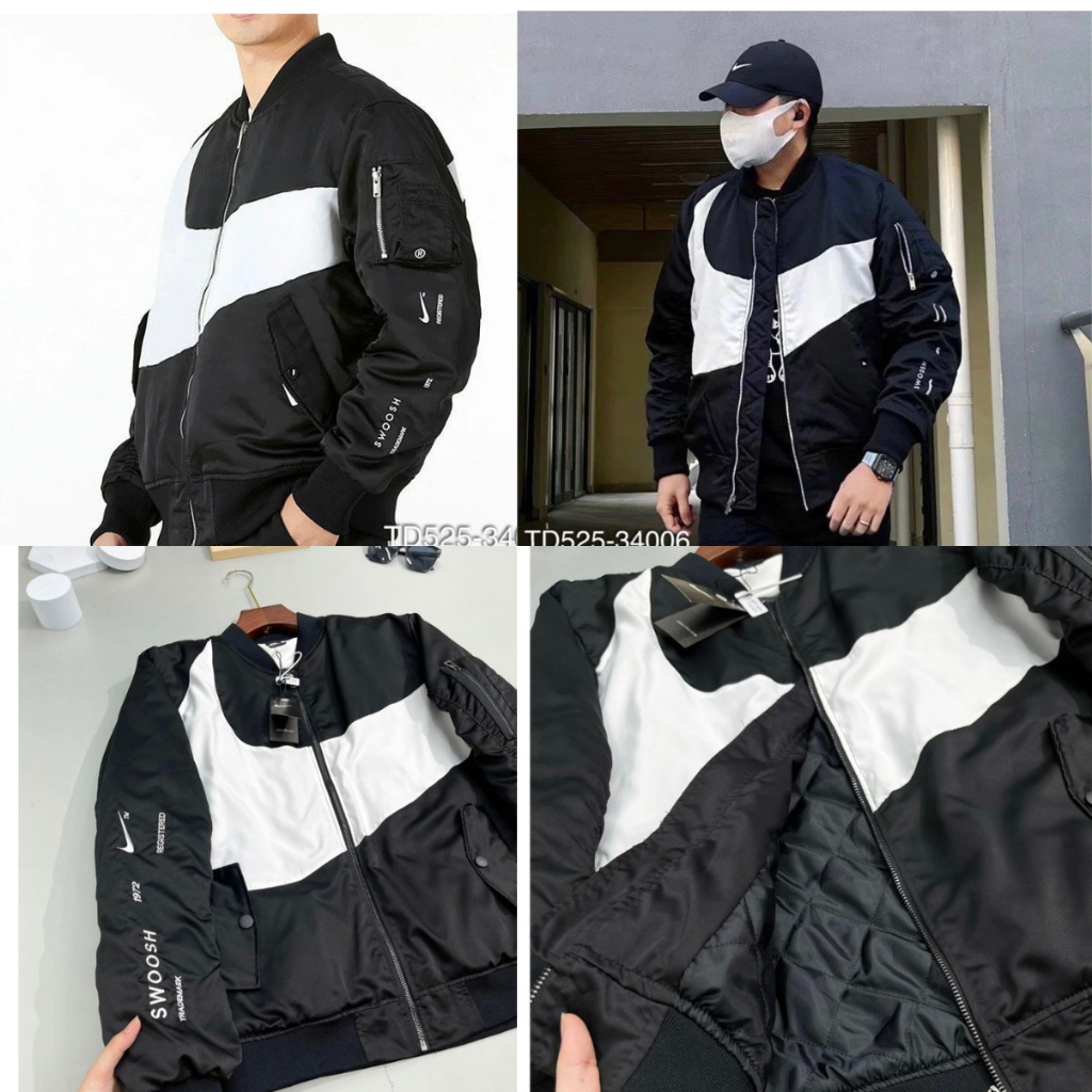 Áo Bomber Nike Trần Bông 3 Lớp,Áo Khoác Bomber Uninsex Nam Nữ BB2 Py Py ...