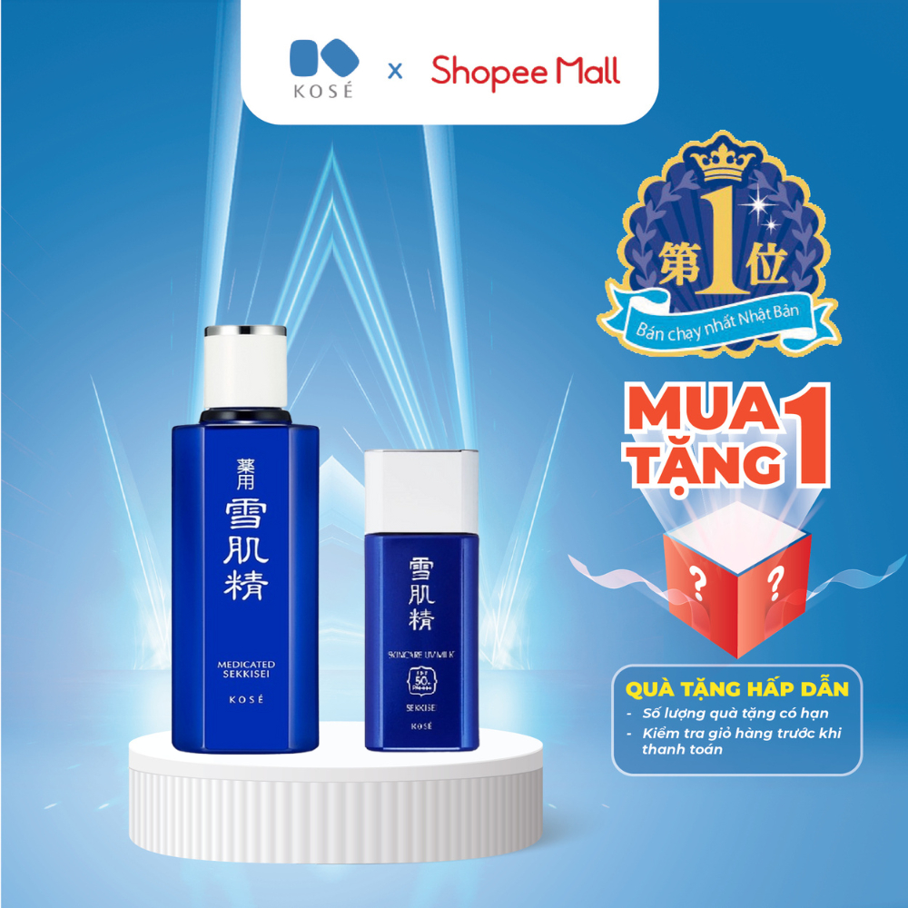 Set Kem Chống Nắng Và Lotion Kose Sekkisei Skincare UV Milk SPF50+ PA++++ (200ML + 24ML ...