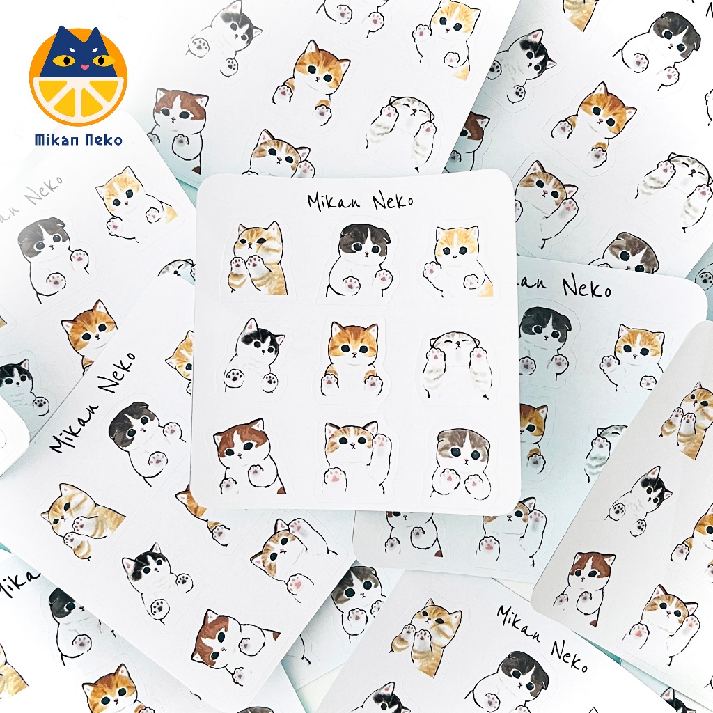 Sticker Mèo cute dễ thương chống nước sticker dán laptop, điện thoại ...